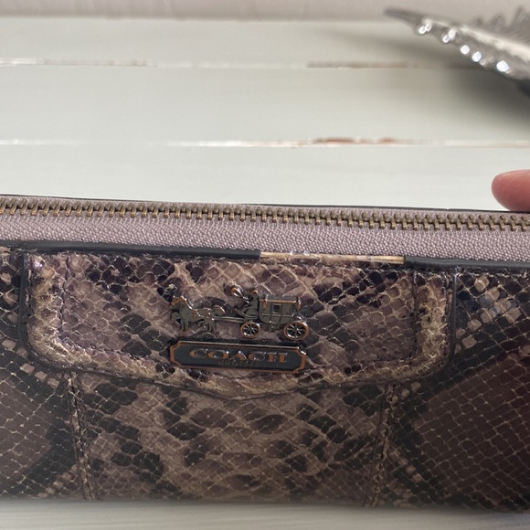 Coach | Bags | Authentic Coach Large Embossed Pythonsnakeskin Envelope ...